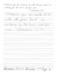Student Cursive Writing Samples – New American Cursive