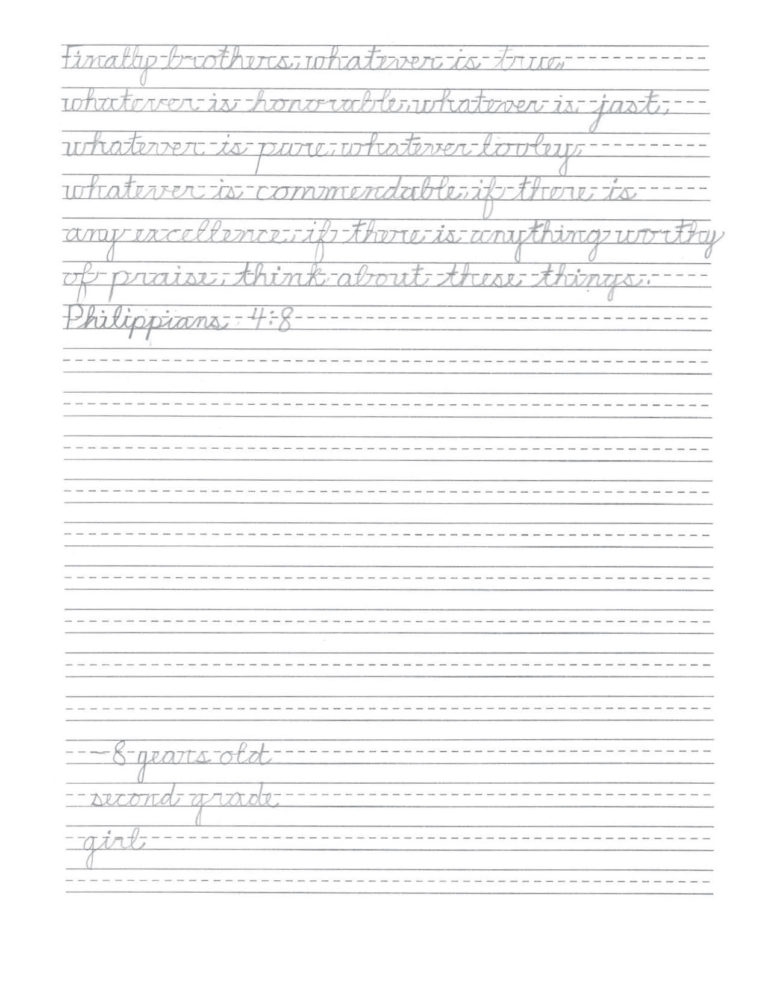 Student Cursive Writing Samples – New American Cursive