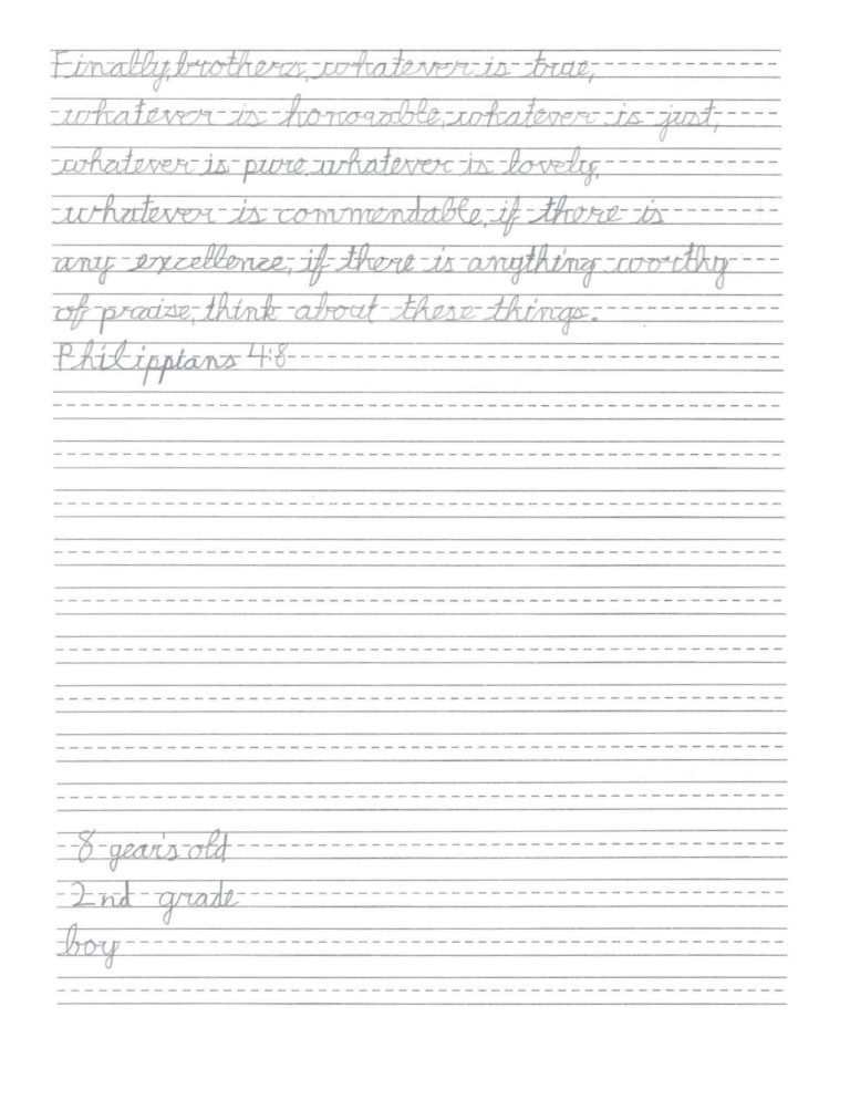 Student Cursive Writing Samples – New American Cursive