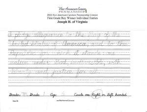 2022 Handwriting Contest Winners – New American Cursive