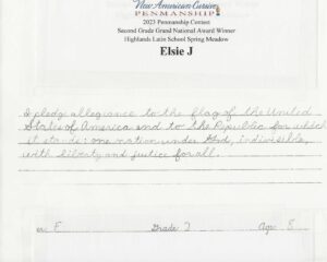 2023 Handwriting Contest Winners – New American Cursive