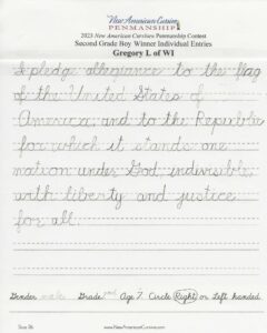 2023 Handwriting Contest Winners – New American Cursive