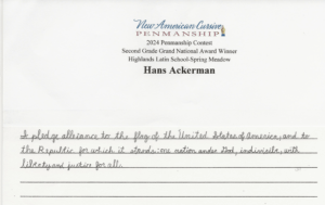 2024 Handwriting Contest Winners – New American Cursive
