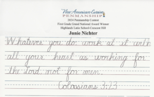 2024 Handwriting Contest Winners – New American Cursive